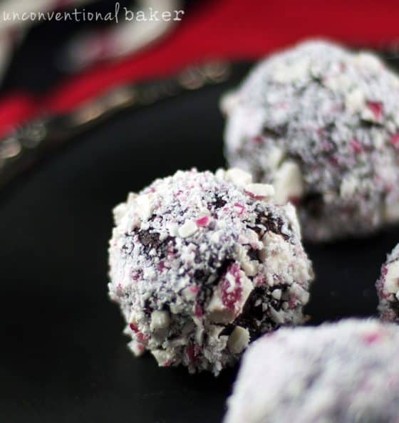 Gluten-Free Vegan Chocolate Peppermint Candy Cane Balls