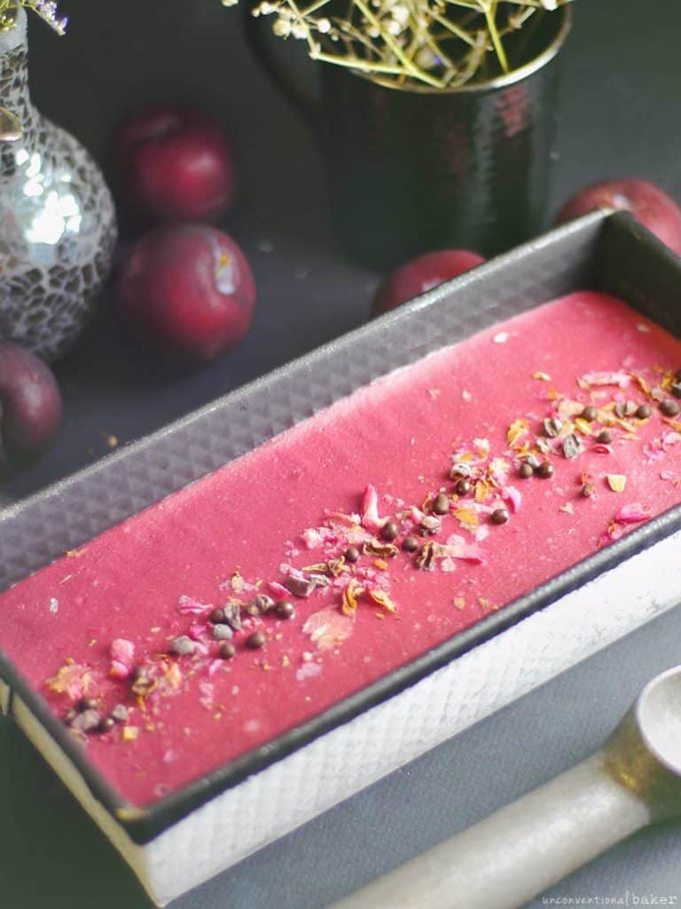 Balsamic Plum Ice Cream (Vegan and Refined Sugar-Free)