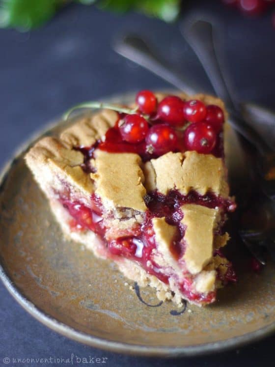 Red Currant Pie (Vegan, Gluten-Free, Oil-Free, Refined Sugar-Free)