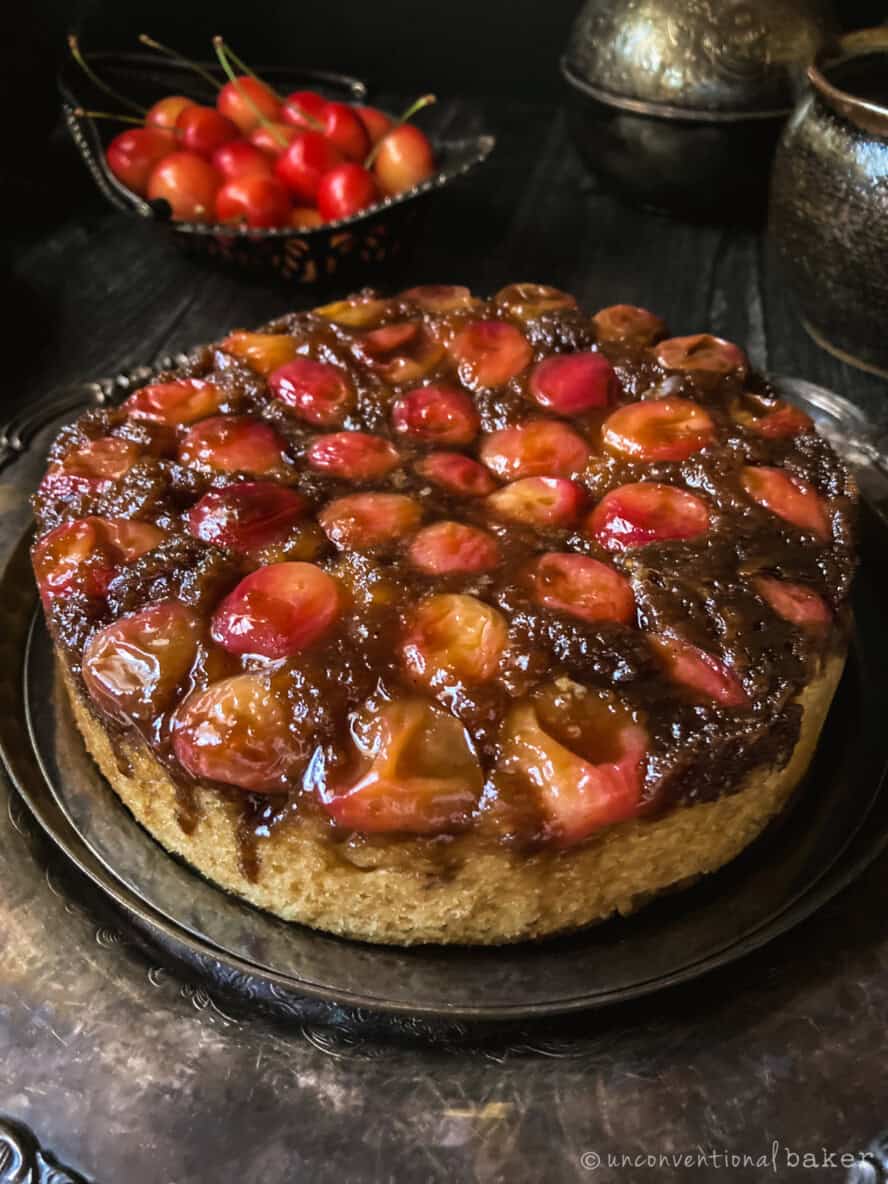 Cherry Upside Down Cake (Vegan, Gluten-Free)